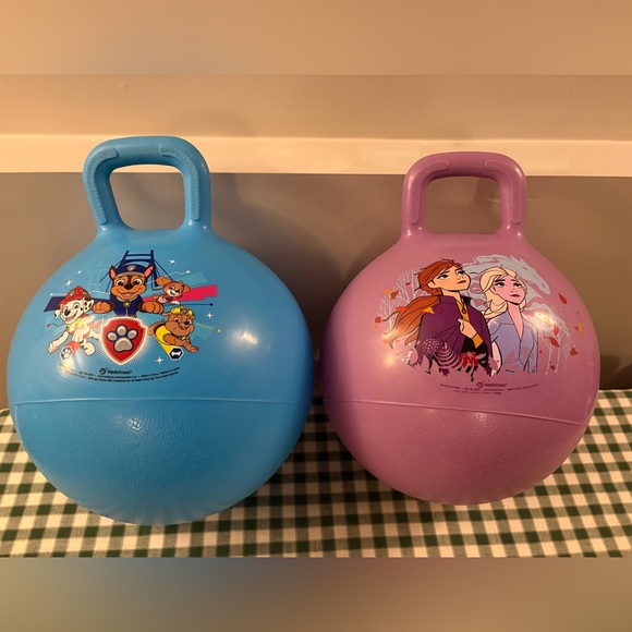 Toys | Frozen And Paw Patrol Kids Hopper Balls Blue And Purple | Poshmark